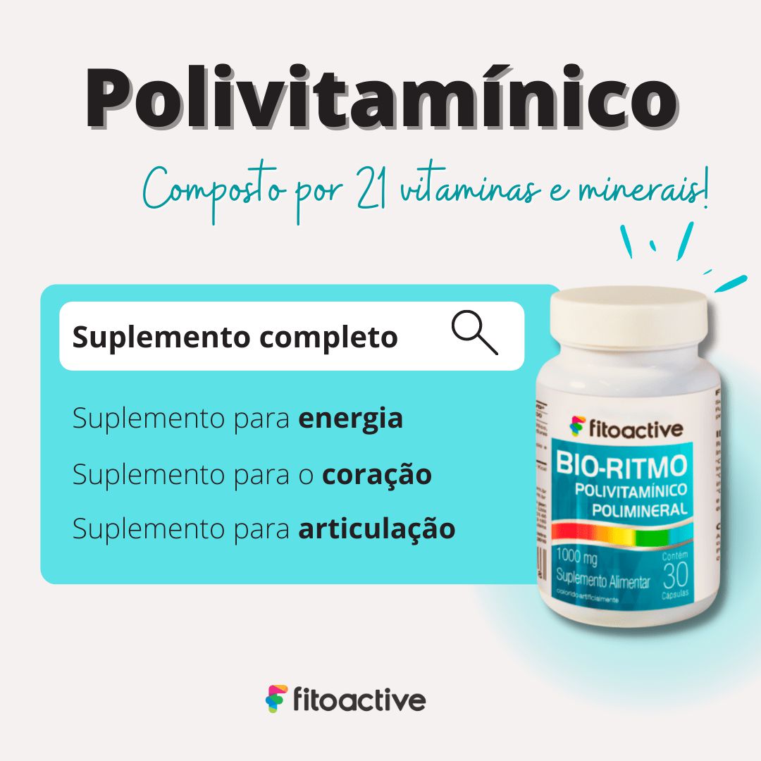 Bio-Ritmo Polivitaminico Polimineral 1000 mg 30 Cápsulas Fitoactive ...