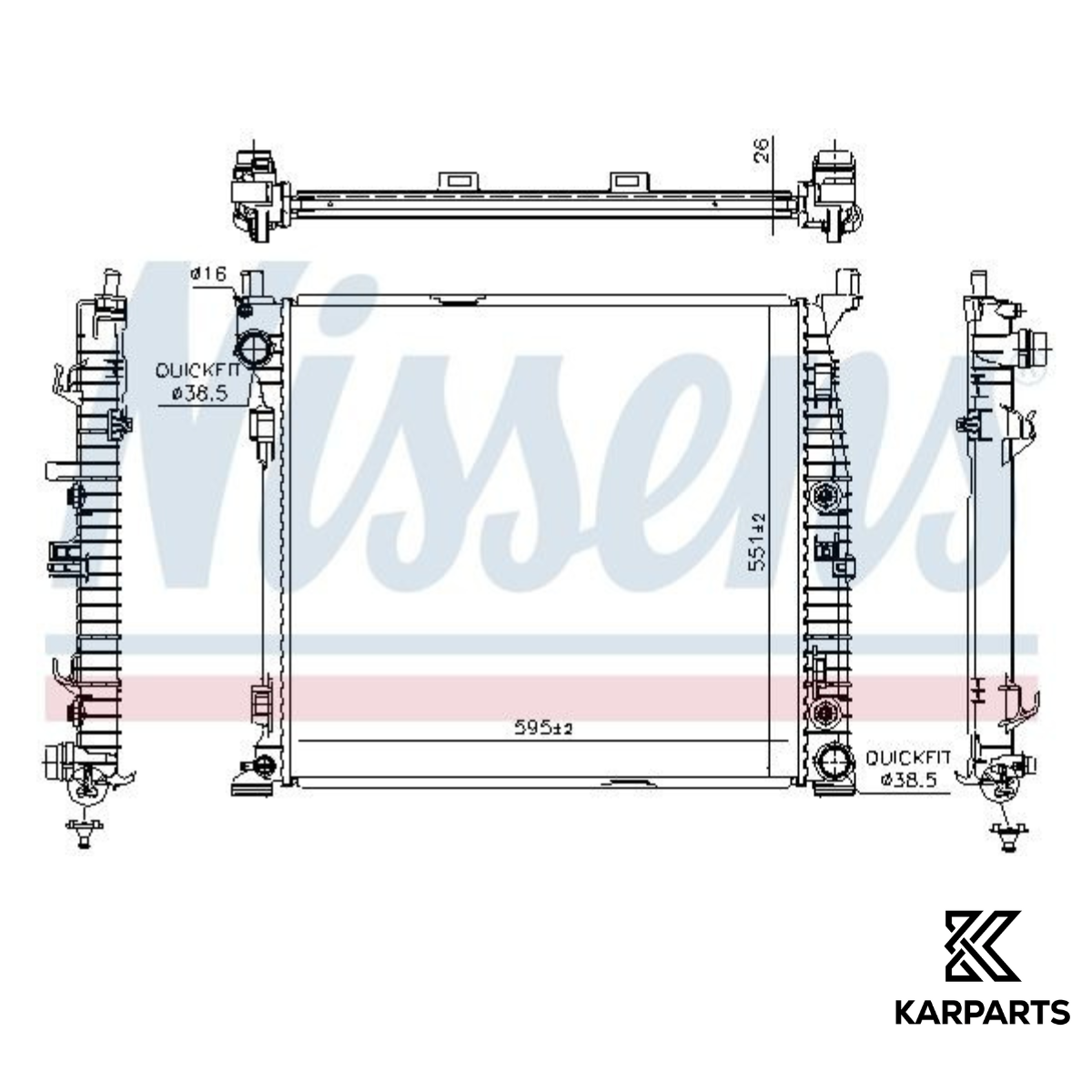 Radiador Mercedes ML63 GL63 GLE63 AMG ML350 W166 2012-2019 - KARPARTS