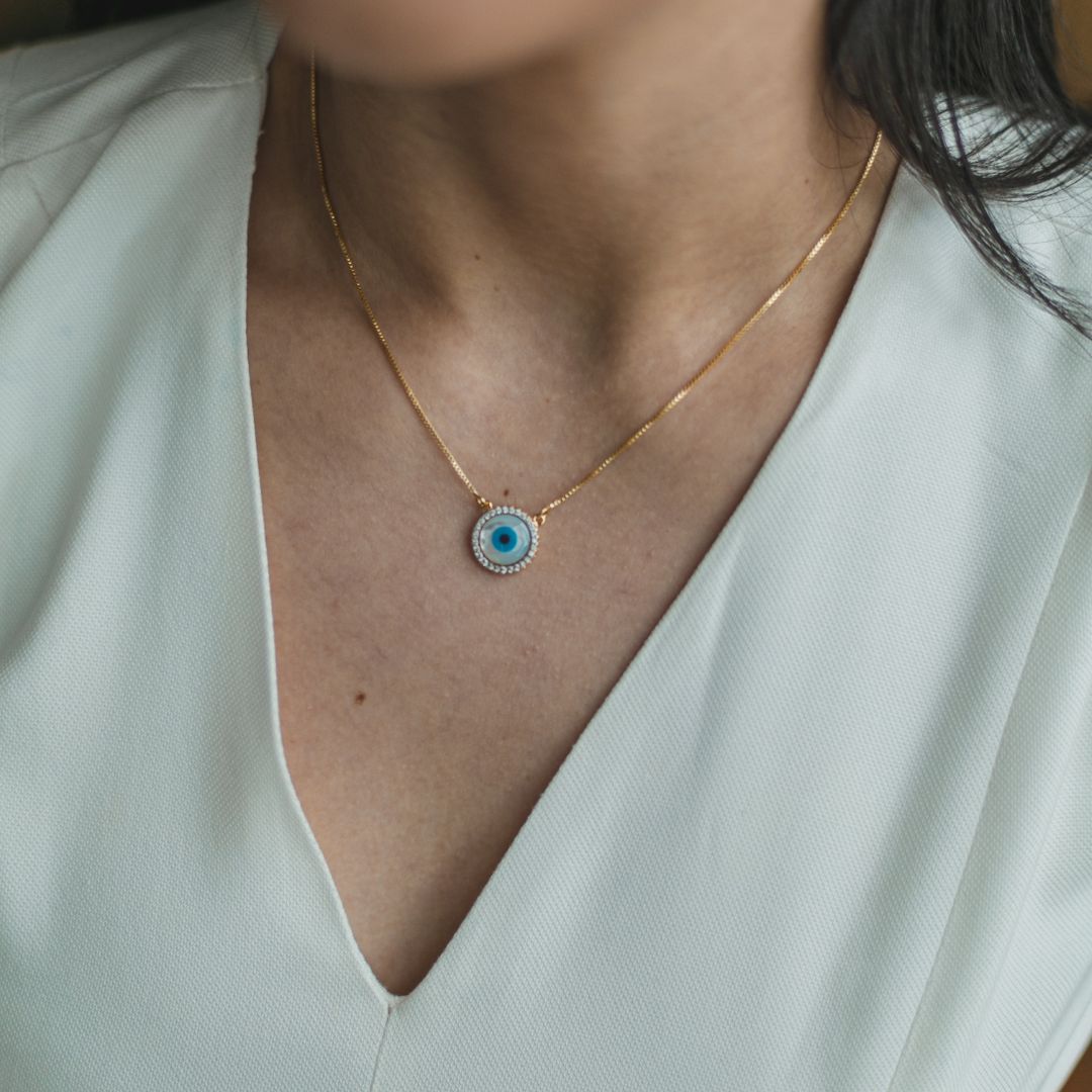 Colar Olho Grego Madrepérola - Laura Andrade Semijoias