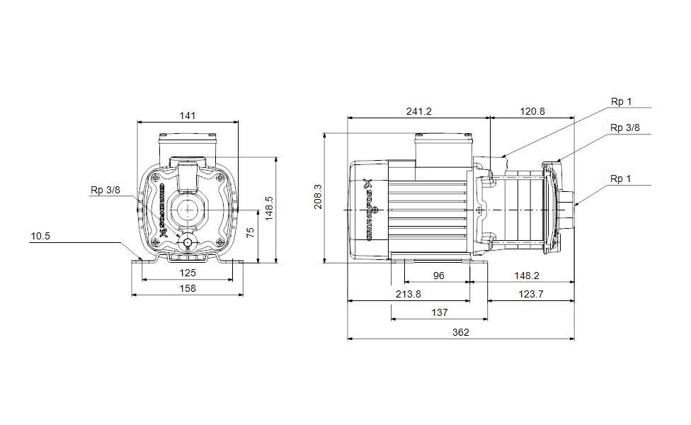 Bomba D'água Grundfos Cm3-4 A-r-a-e-aqqe B1-a-a-n 0,8cv Monofásico 220v ...