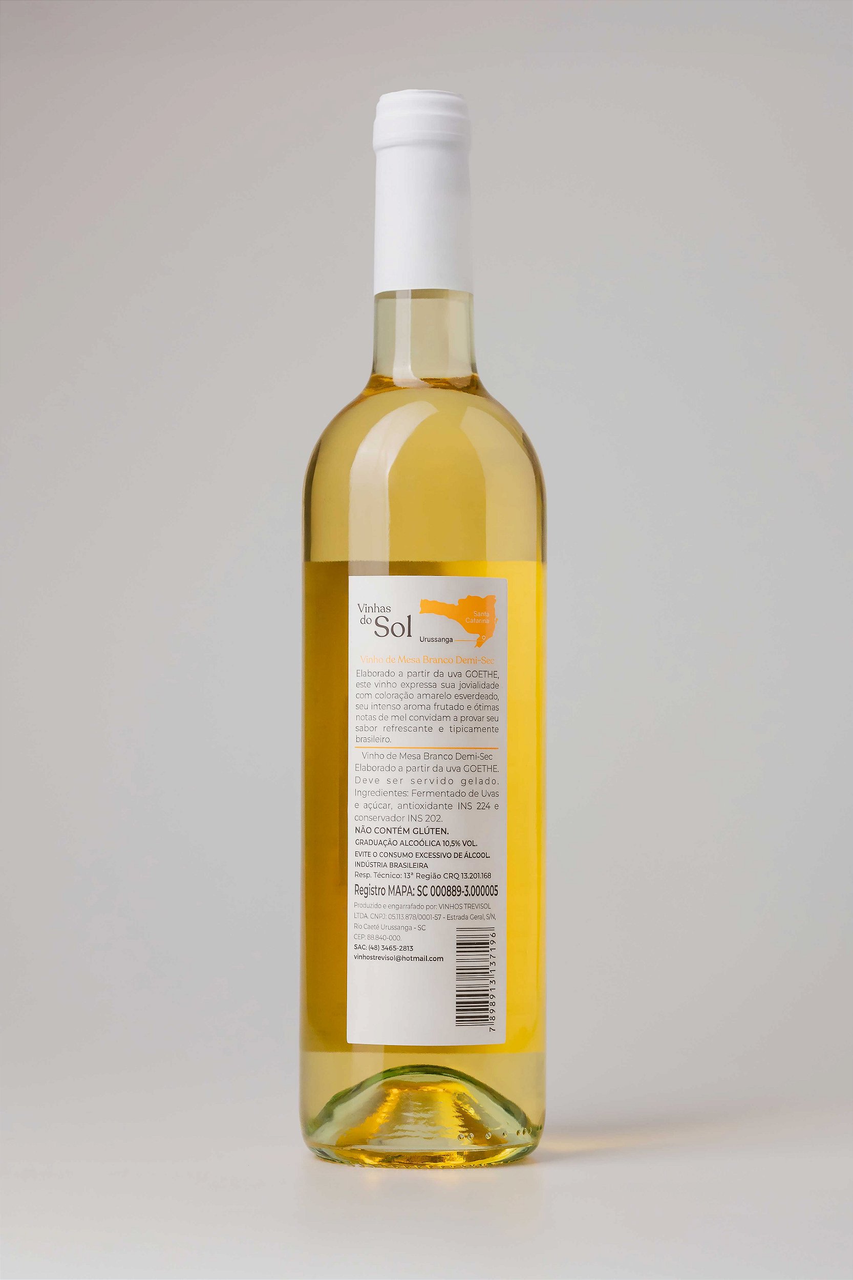 Vinho Branco Goethe Demi Sec Vinhas do Sol - Vinhos Trevisol