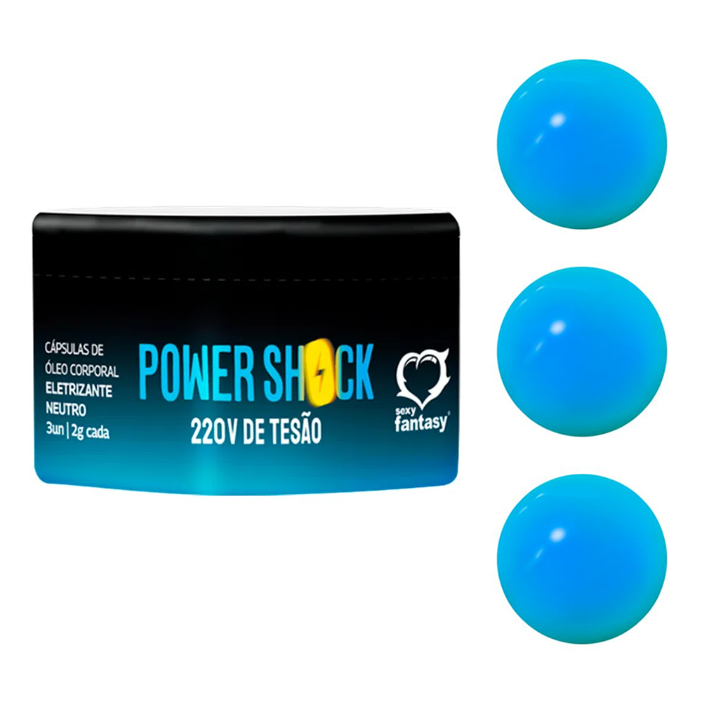 Bolinha Power Shock 220v Cápsulas De ÓLeo Corporal Eletrizante Neutro ...
