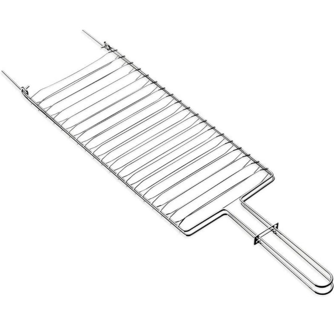 Grelha Dupla Aço Inox Churrasqueira Churrasco Tramontina 31x18 Abre e ...