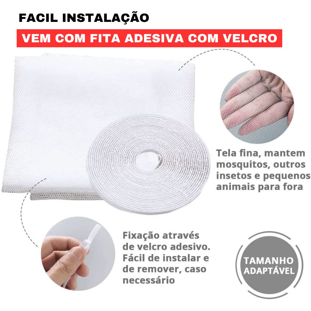 Kit 5 Telas Mosquiteiras Para Janela Velcro Telinha Anti Bichos e ...