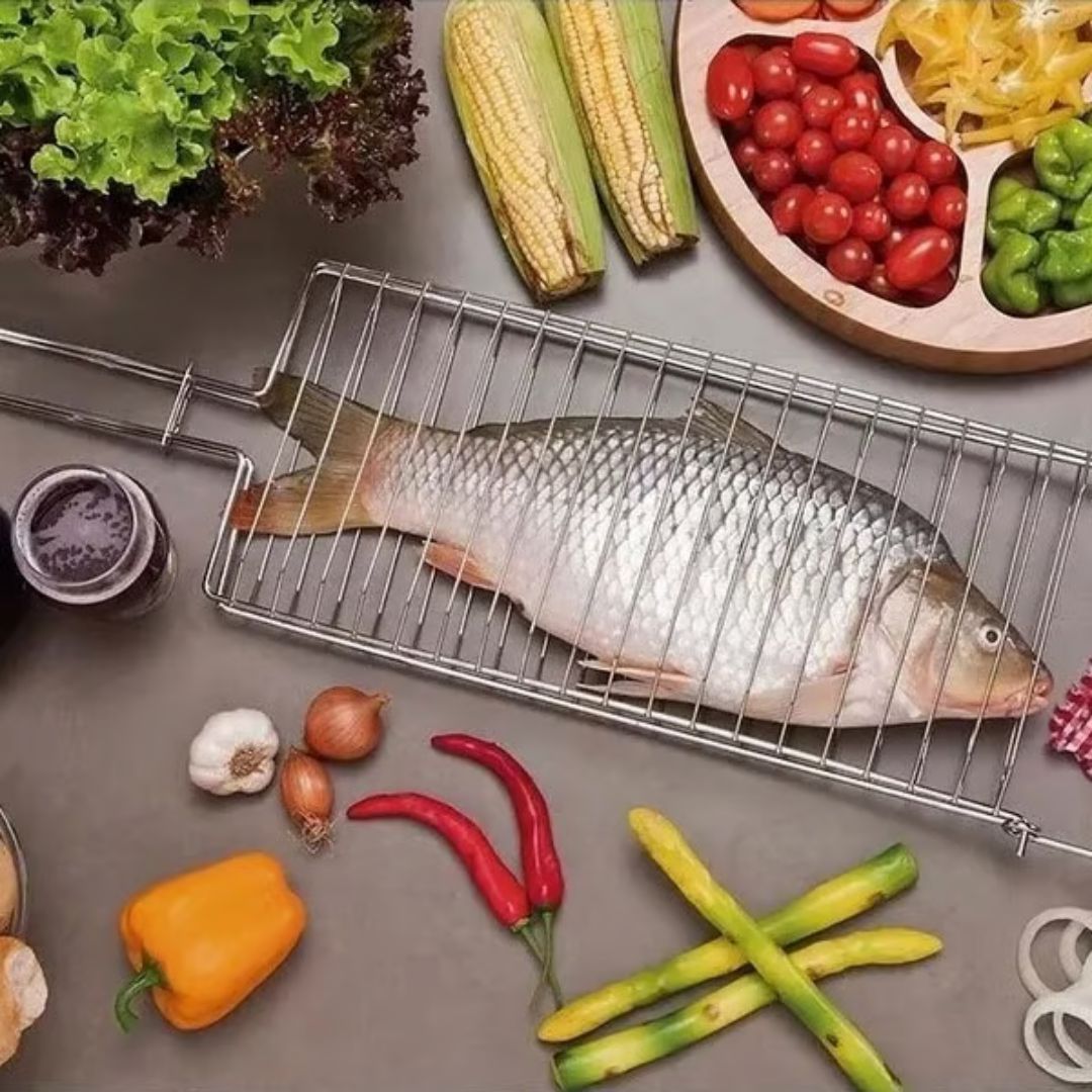 Kit Preparo Churrasco 4pcs Churrasqueira Grelha e Espeto 55cm Simples ...