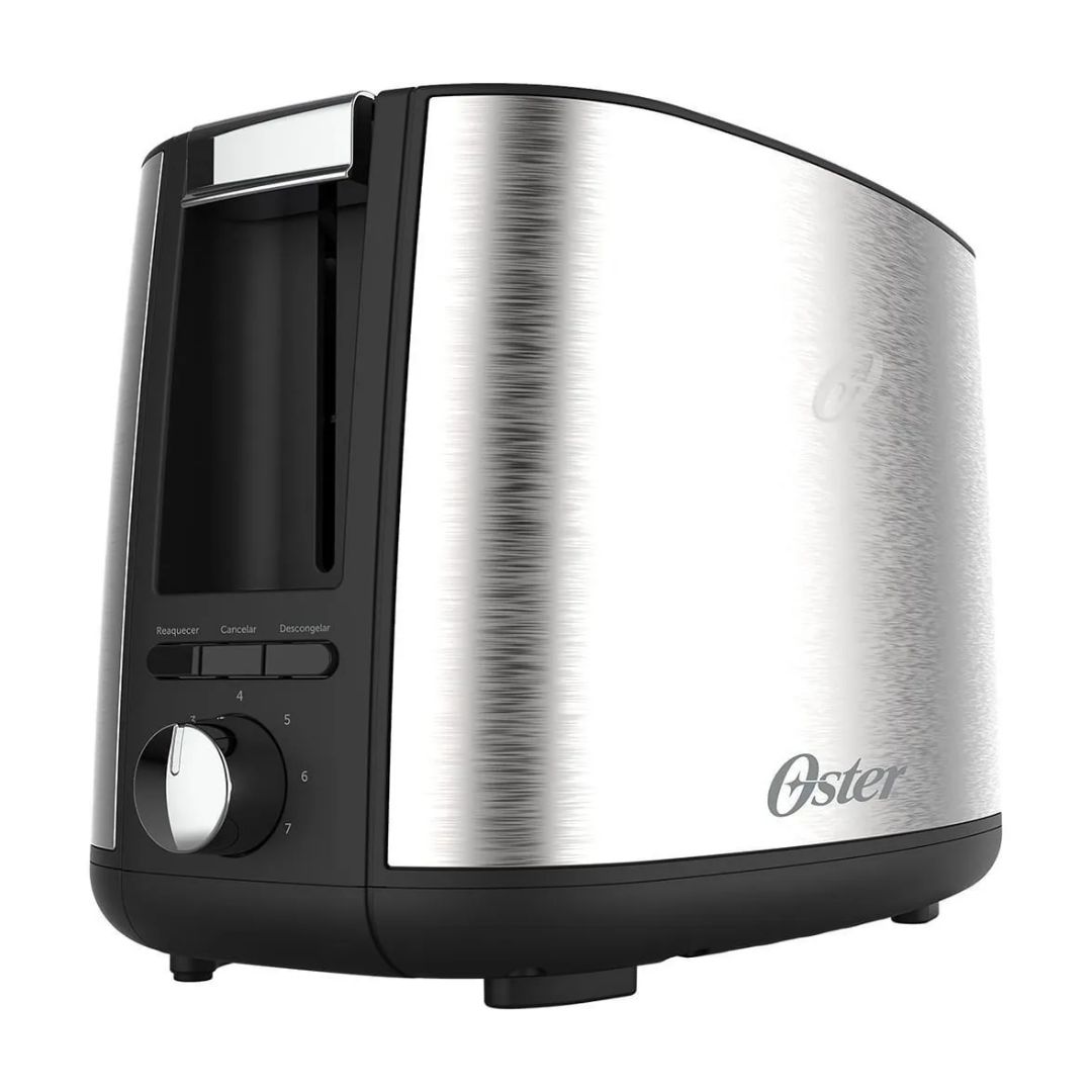Torradeira Oster Elétrica Tostador de Pão Inox 2 Fatias 7 Níveis de ...