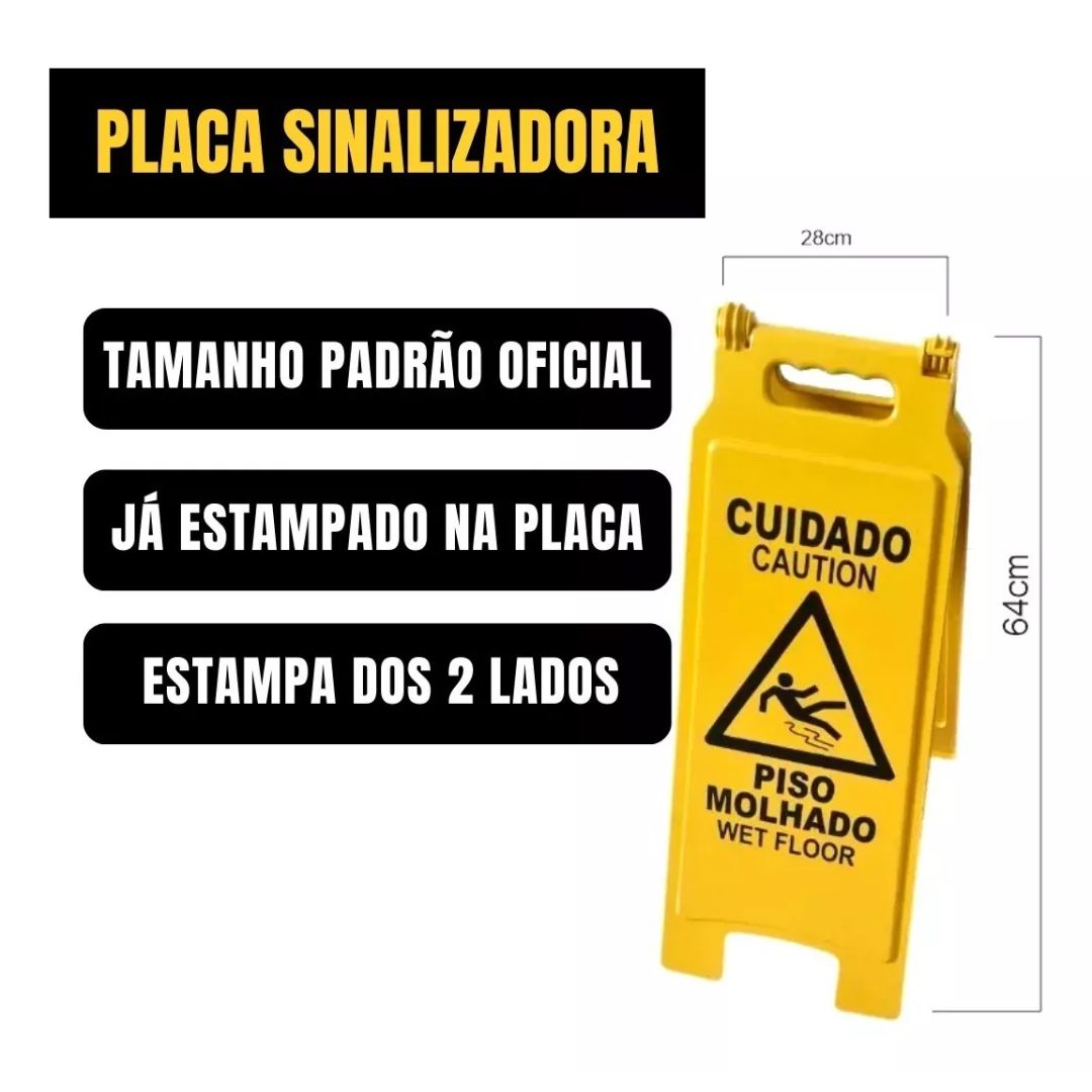 Kit 10 pcs Placa Sinalizadora Atenção Cavalete Informativo Amarelo ...