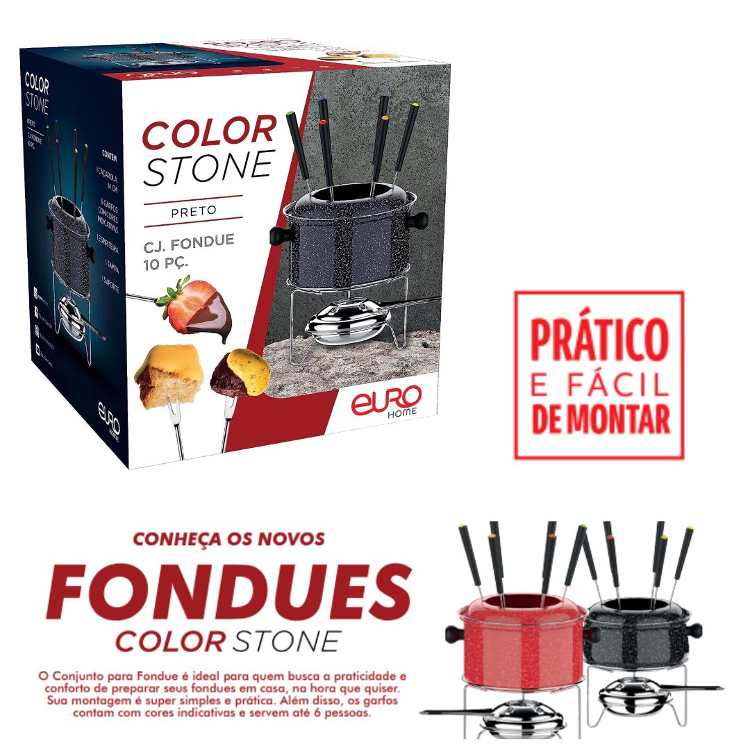Panela Aparelho Fondue Conjunto Kit 10 Peças Porcelana Completo Médio ...