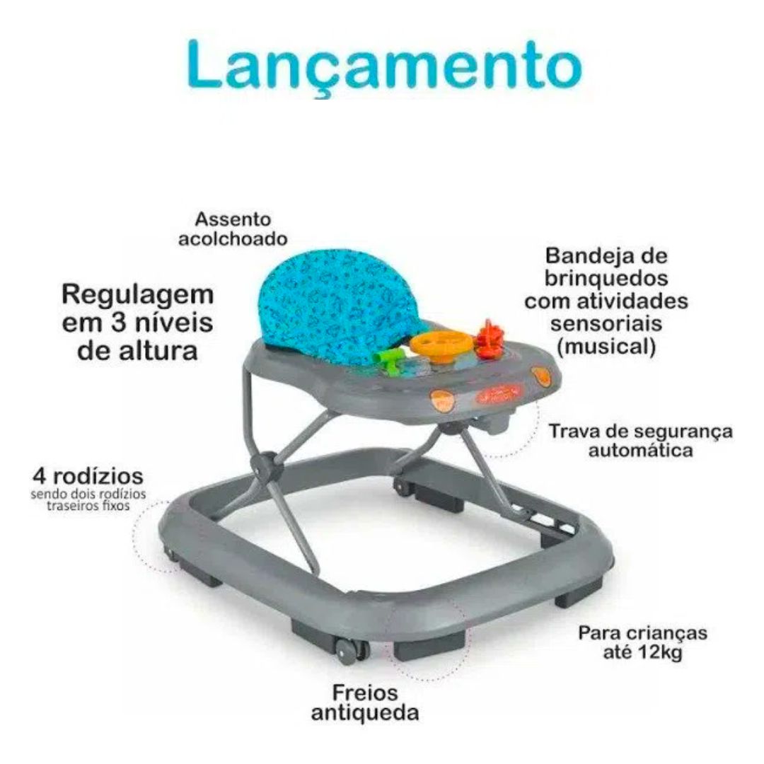 Andador Infantil Para Bebê Safari Tutti Baby Didático Menino e Menina ...