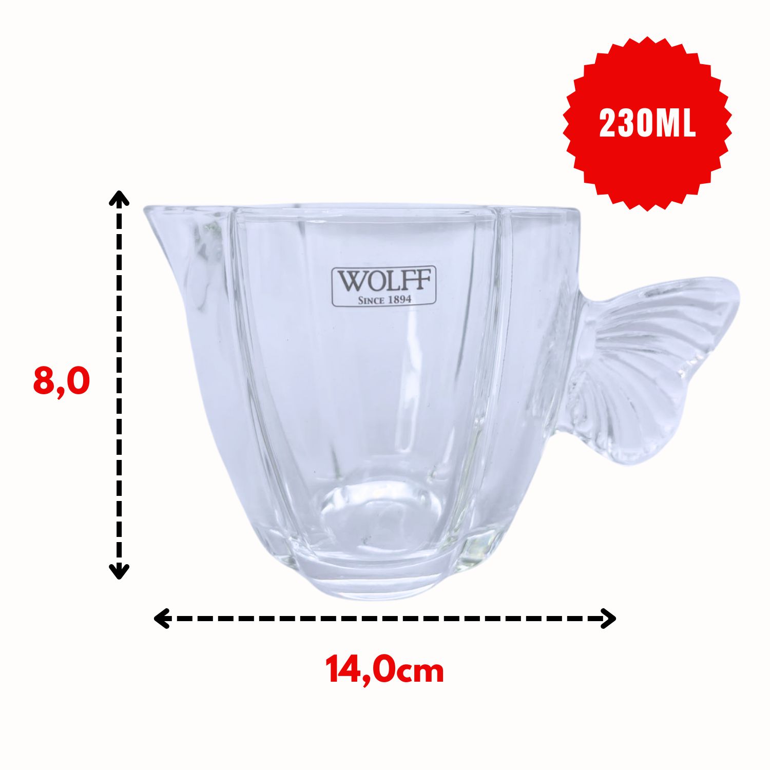 Leiteira Molheira De Vidro Borboleta 230ml Wolff Mini Jarra - Magazine ...
