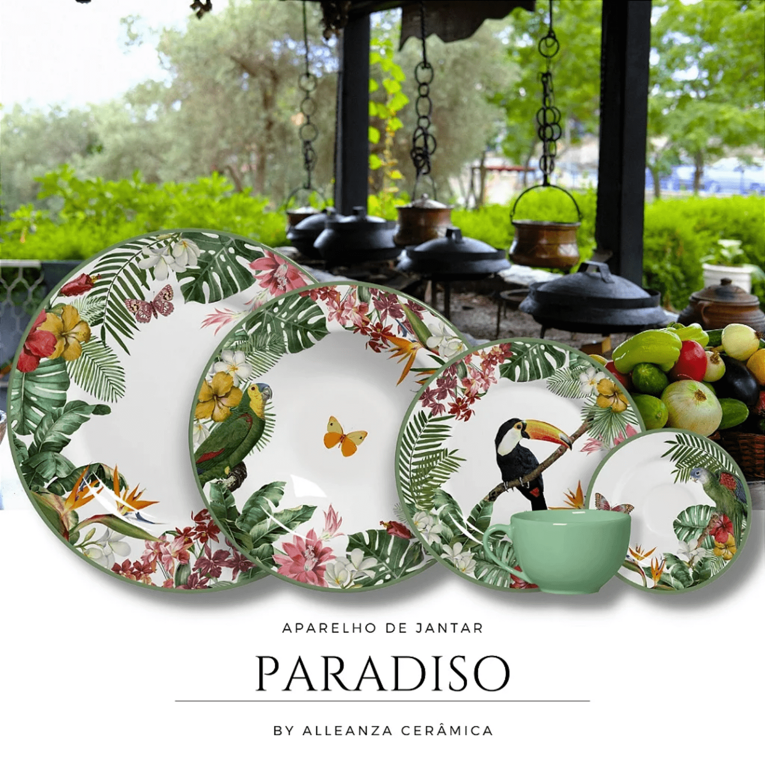 Prato Fundo de Cerâmica 25cm Sopa Pardiso Alleanza Tropical - Magazine ...