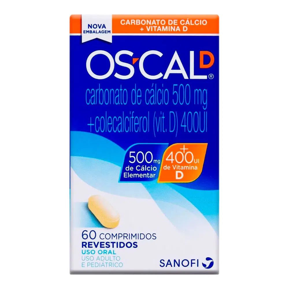 Suplemento Vitamínico Cálcio com Vitamina D Os-Cal D 500mg + 400 UI 60 ...