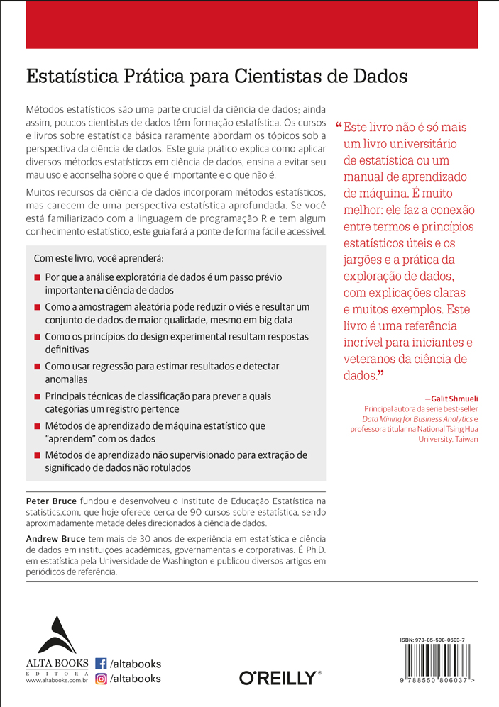 Estatística prática para cientistas de dados - Amoler - Editora e Livraria