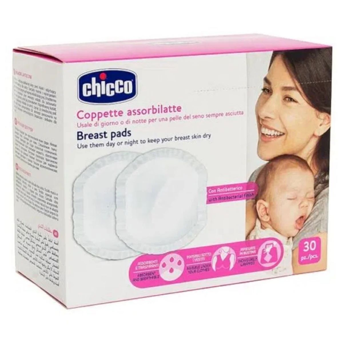 Disco Protetor Absorvente Descartável para Seios Chicco 30 Unidades - DH Utility | Produtos de ...