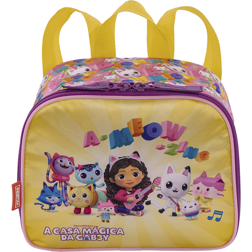 Lancheira Escolar Sestini Gabby M Plus Meow Colorido - Nuvem de Algodão