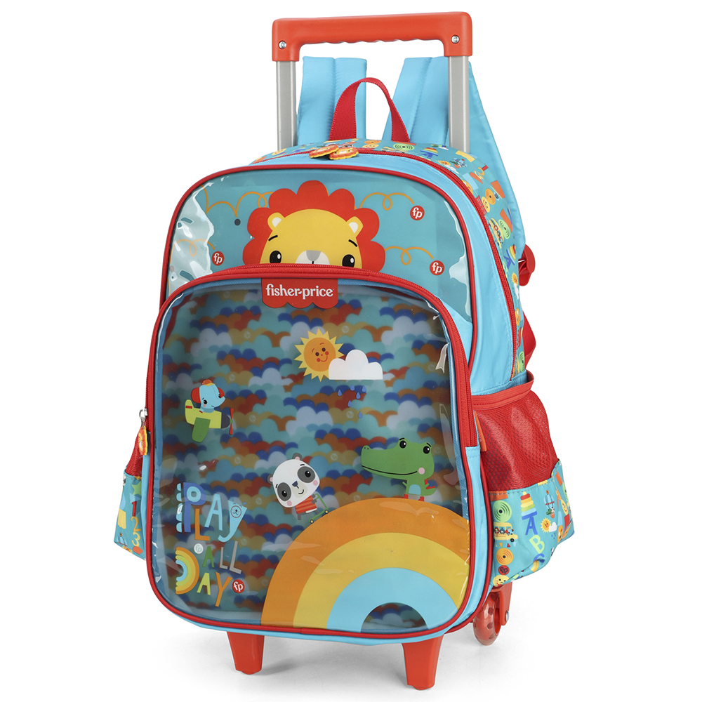 Mochila de Rodinhas Com Alça Luxcel Fisher-Price Verde - Nuvem de Algodão