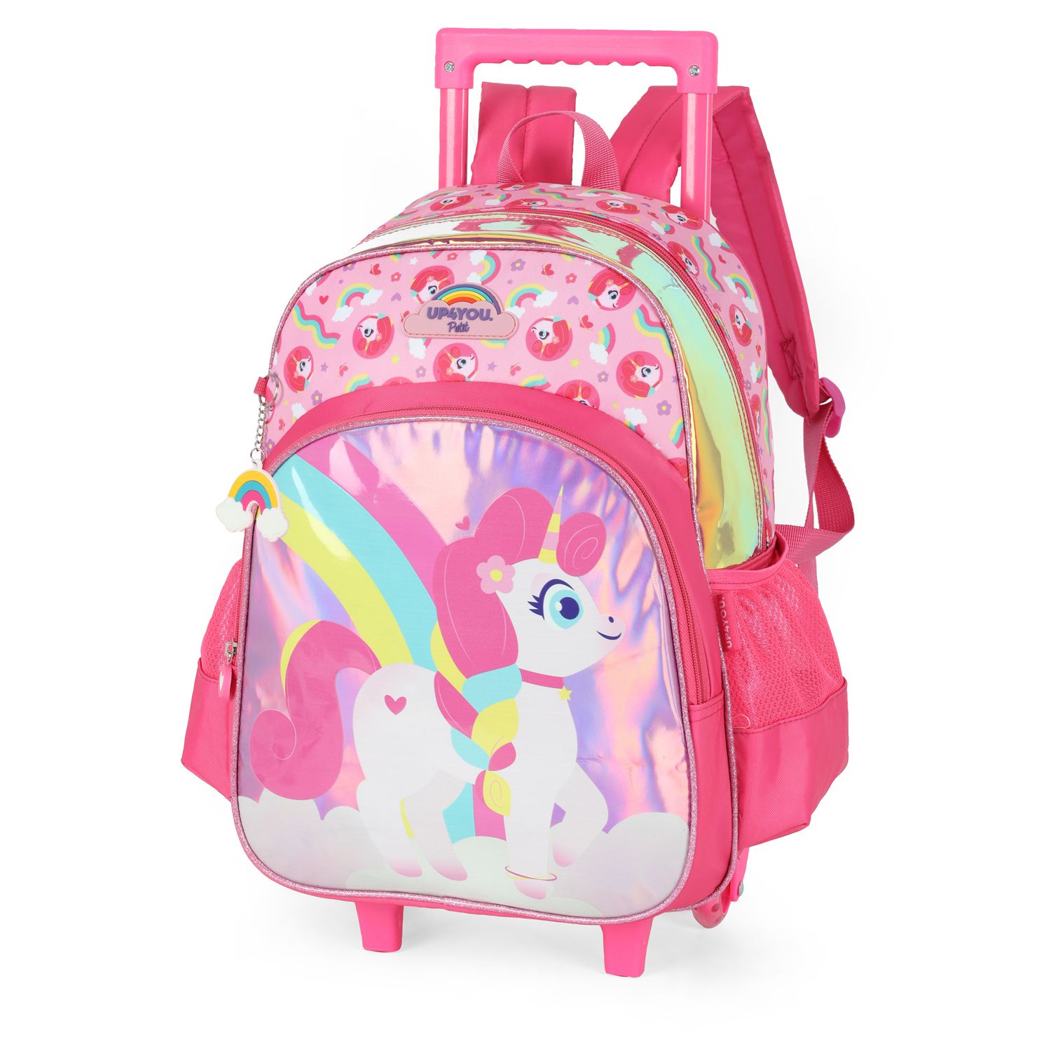 Mochila de Rodinhas Com Alça Luxcel Up4You Unicórnio Pink - Nuvem de ...