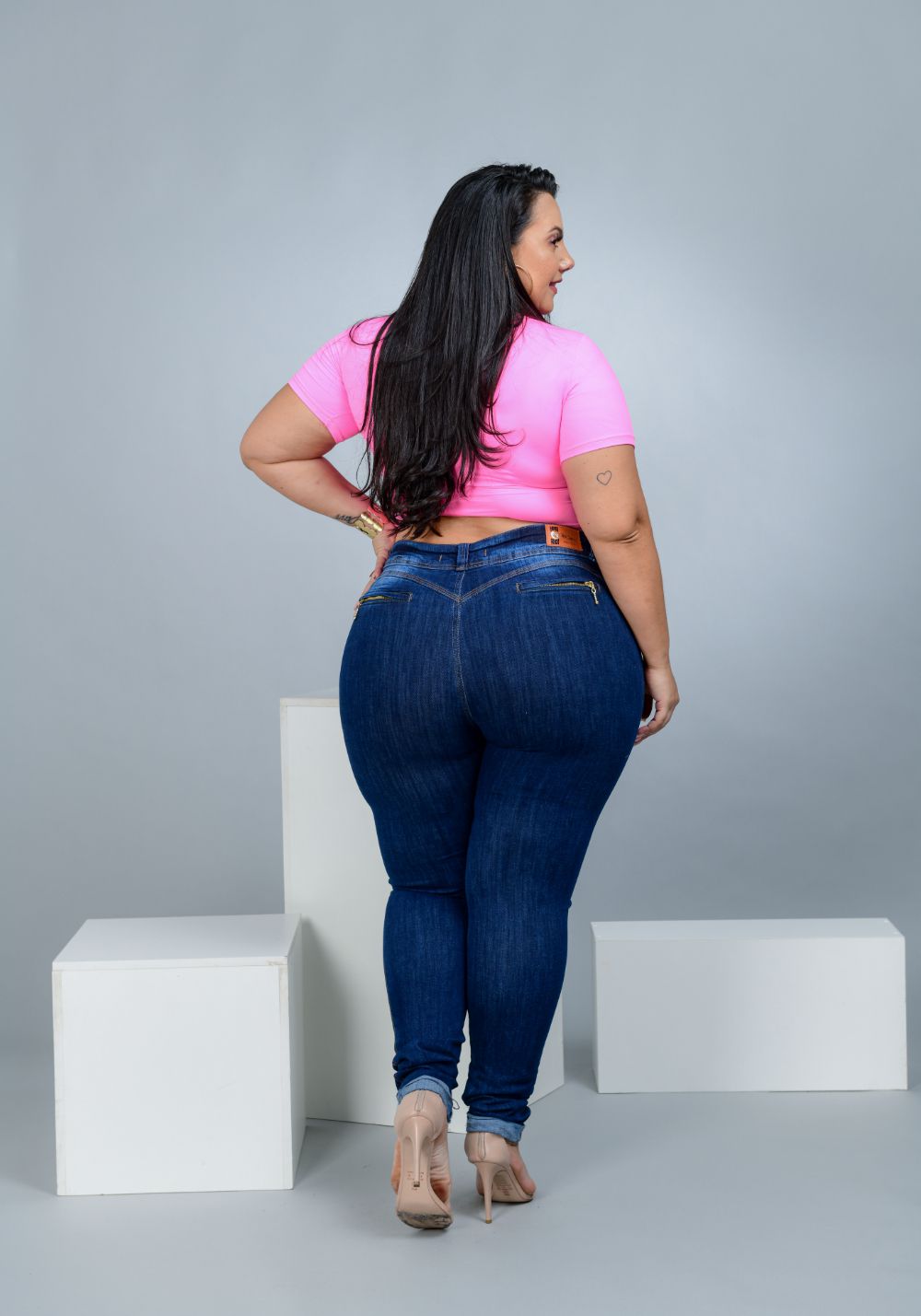 Calça Jeans Xtra Charmy Plus Size Skinny Jocilma Azul - Ane Jeans - 12 Anos