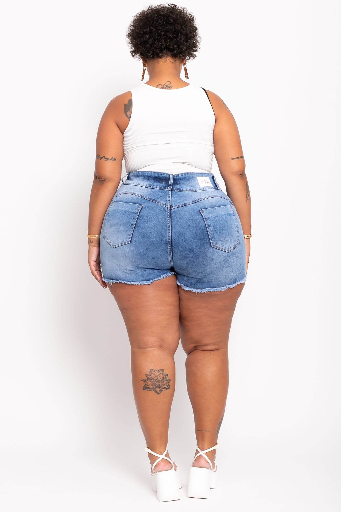 Shorts Jeans Curto Ane Plus Size Skarlleth Azul - Ane Jeans - 12 Anos