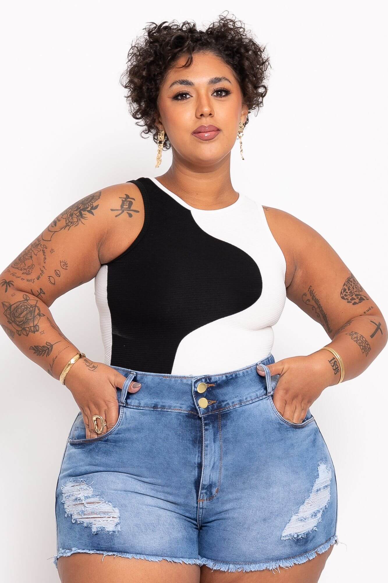 Shorts Jeans Curto Ane Plus Size Skarlleth Azul - Ane Jeans - 12 Anos