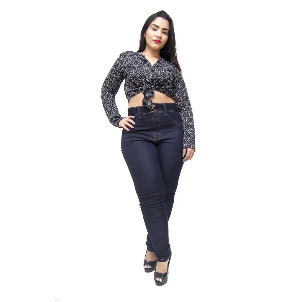 Calça Jeans Xtra Charmy Plus Size com Cinta Skinny Adyla Azul - Ane ...