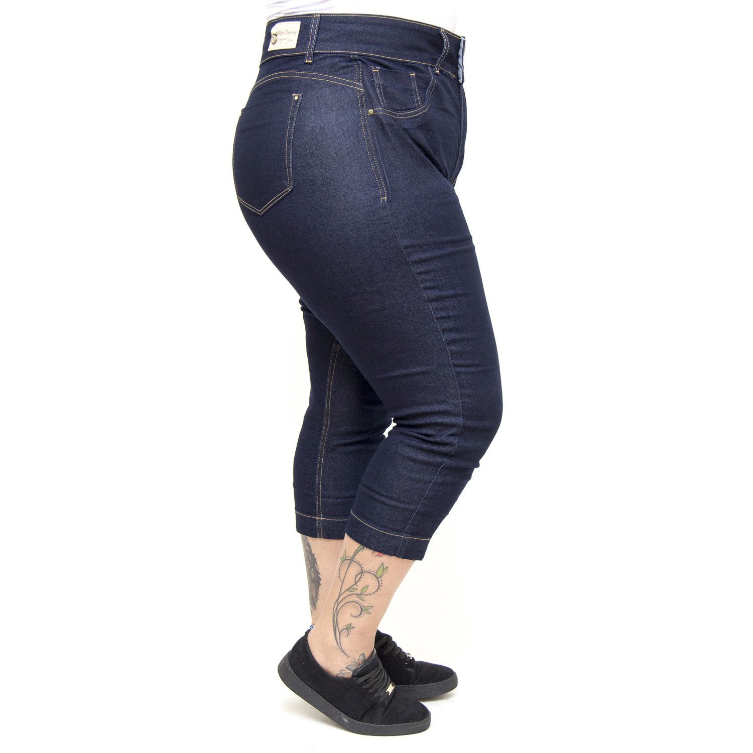 Calça Jeans Feminina Xtra Charmy Plus Size Cropped Silsa Azul - Ane ...