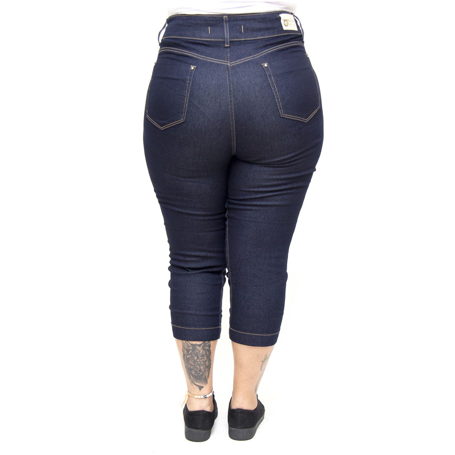 Calça Jeans Feminina Xtra Charmy Plus Size Cropped Silsa Azul - Ane ...