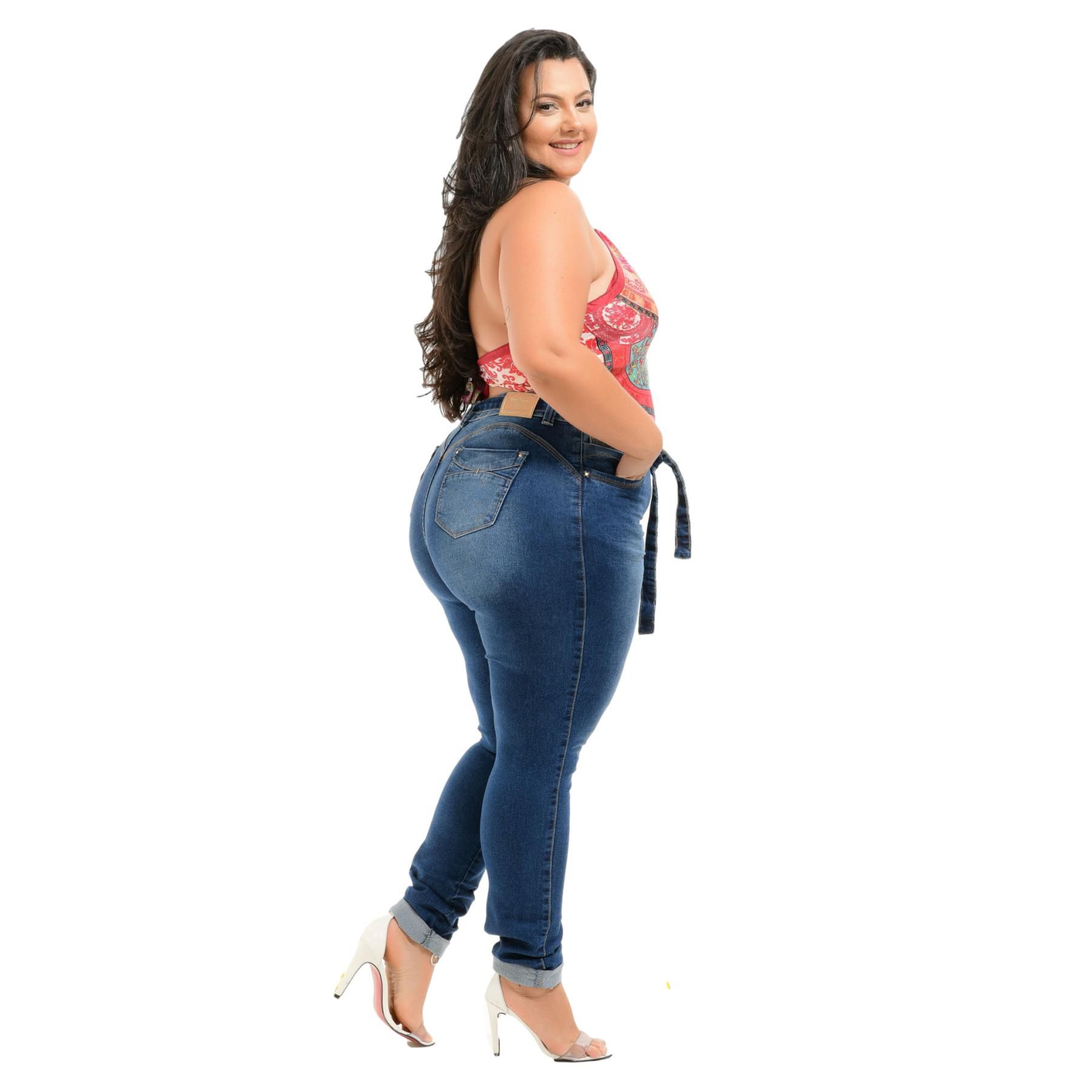Calça Jeans Xtra Charmy Plus Size Skinny Silmeia Azul - Ane Jeans - 12 Anos