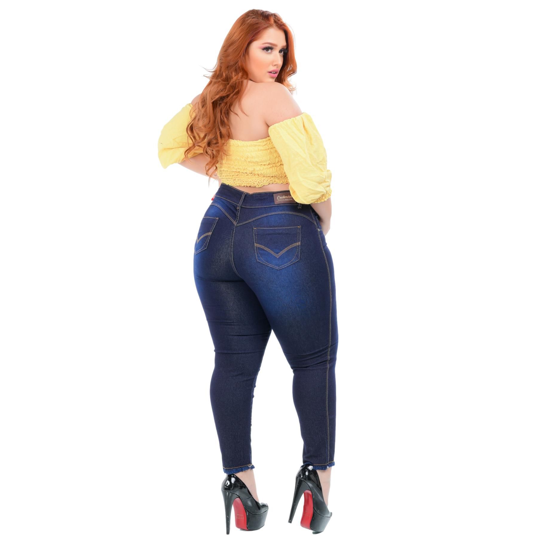 Calça Jeans Credencial Plus Size Cigarrete Rheise Azul - Ane Jeans - 12 ...