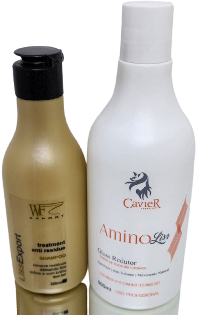 Kit Tratamento Alisamento Amino Liss 500ml Shampoo 300ml - Cavier ...