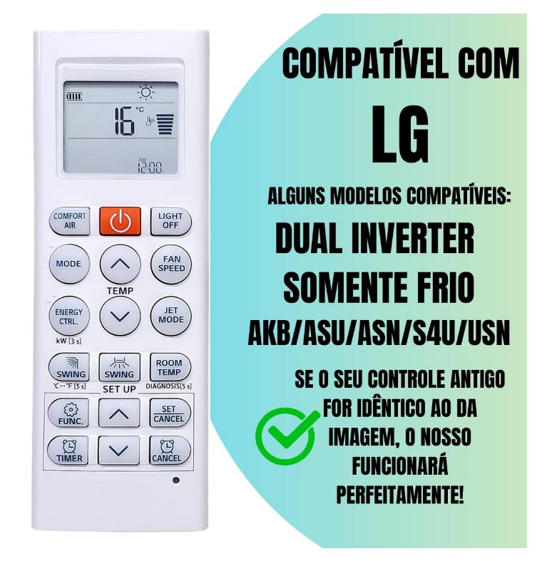 Controle Remoto para Ar Condicionado LG Split Dual Inverter - Mundo do ...