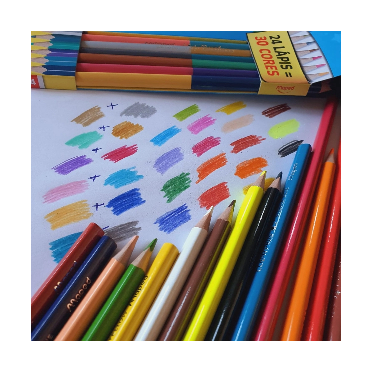 Lápis De Cor 30 Cores Color'Peps Star Triangular 24 Lápis (6 Duos ...