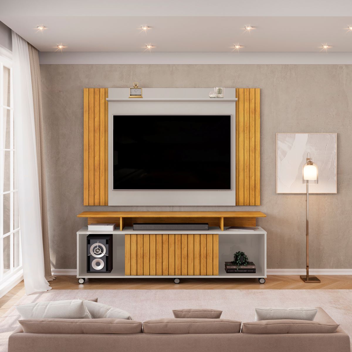 Combo Painel Extensível Trend + Rack Tomy Tv até 70- DJ Móveis - ítaly ...