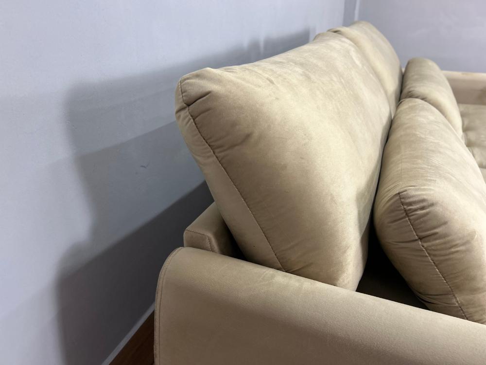 Sofá Cama Retrátil Reclinável Amaranto 2.30m Mod.100 – Capuccino Veludo - ítaly móveis estofados ...