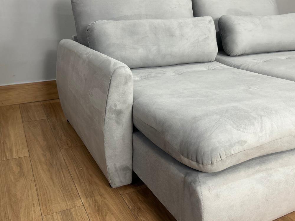 Sofá Cama Retrátil Reclinável Amaranto 2.30m Mod.100 – Veludo Prata - ítaly móveis estofados e ...