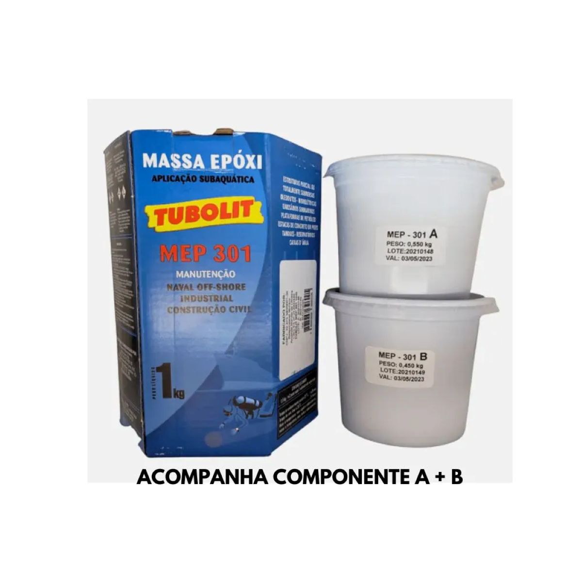 Tubolit Massa Epóxi MEP 301 - Solução Poderosa para Reparos em Áreas Ú ...