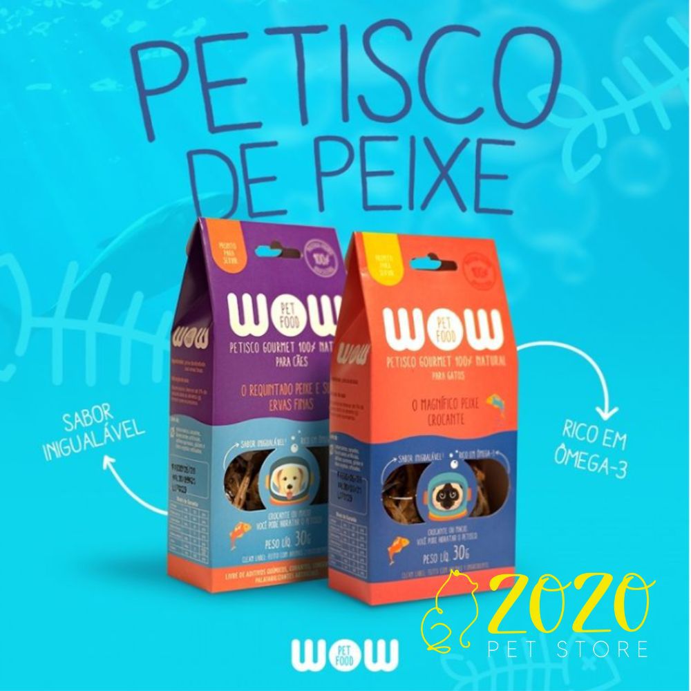 Petisco Natural Para Cães Sabor Peixe E Ervas Finas WOW Pet Food – 30g ...