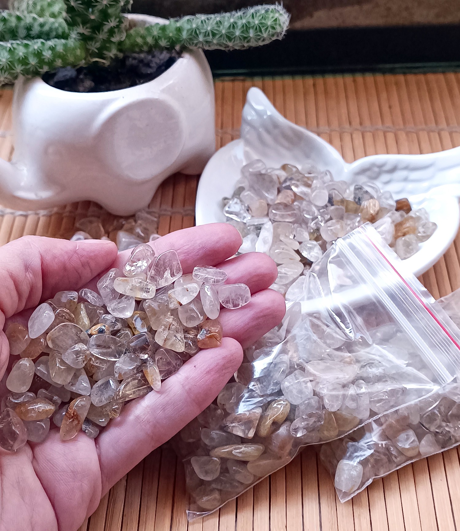 Quartzo com Rutilo Dourado - Nirvana Cristais