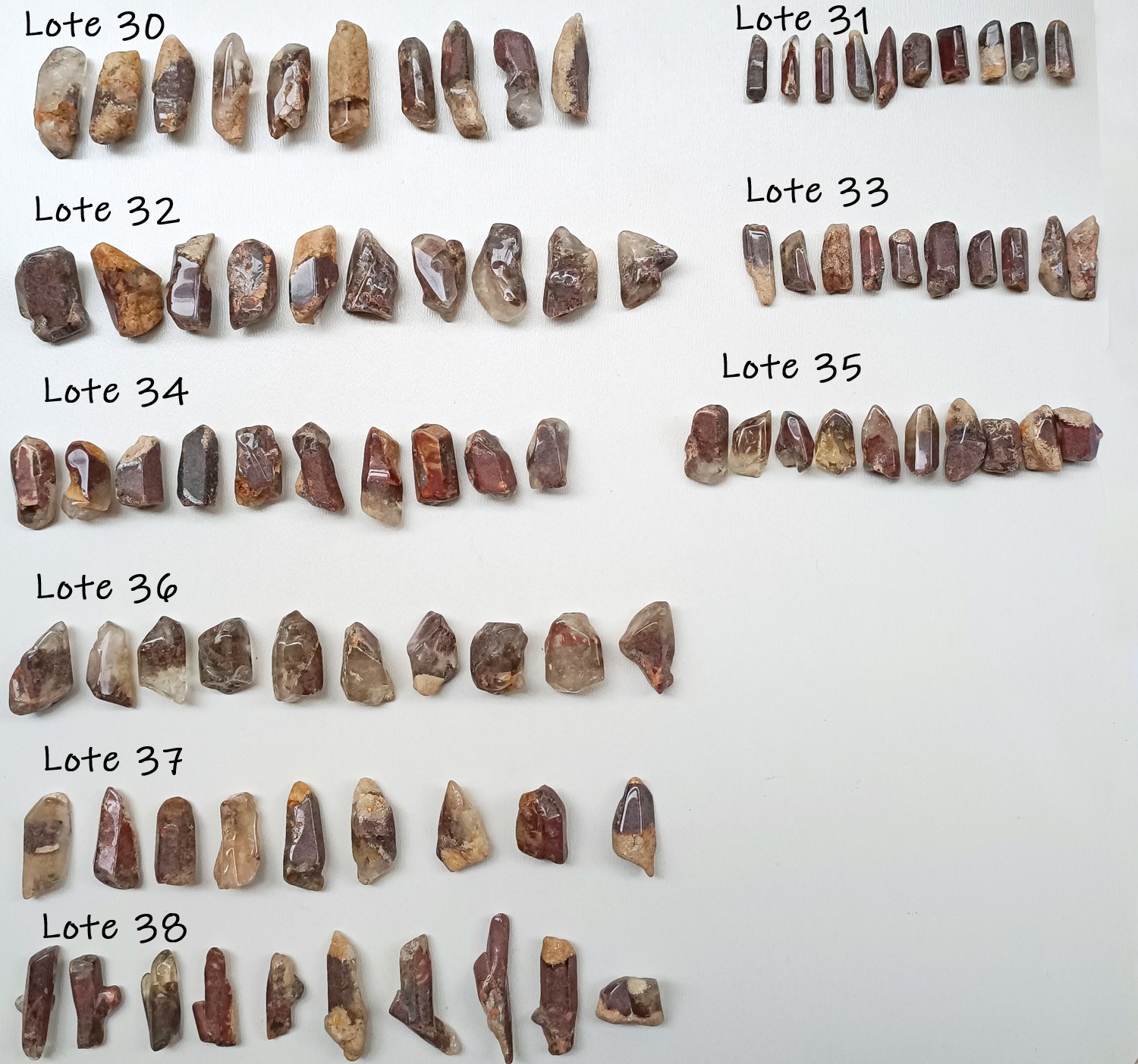 Lotes Ponta Natural Quartzo Lodolita Marrom - Nirvana Cristais