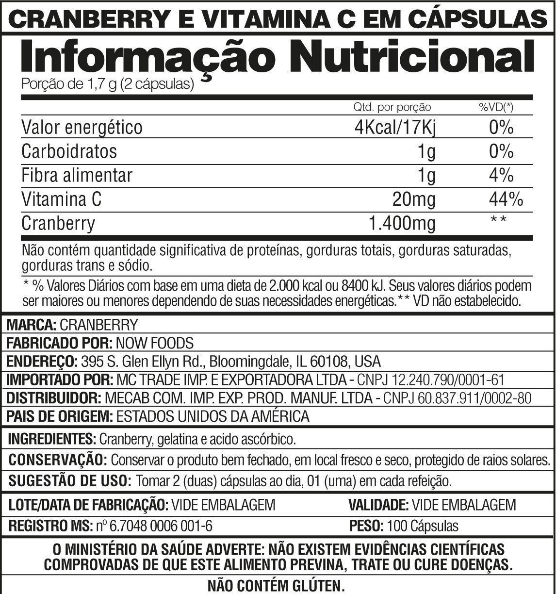 Cranberry em Cápsulas - Combate a Infecção Urinária ( 100 CAPS. ) - Day ...