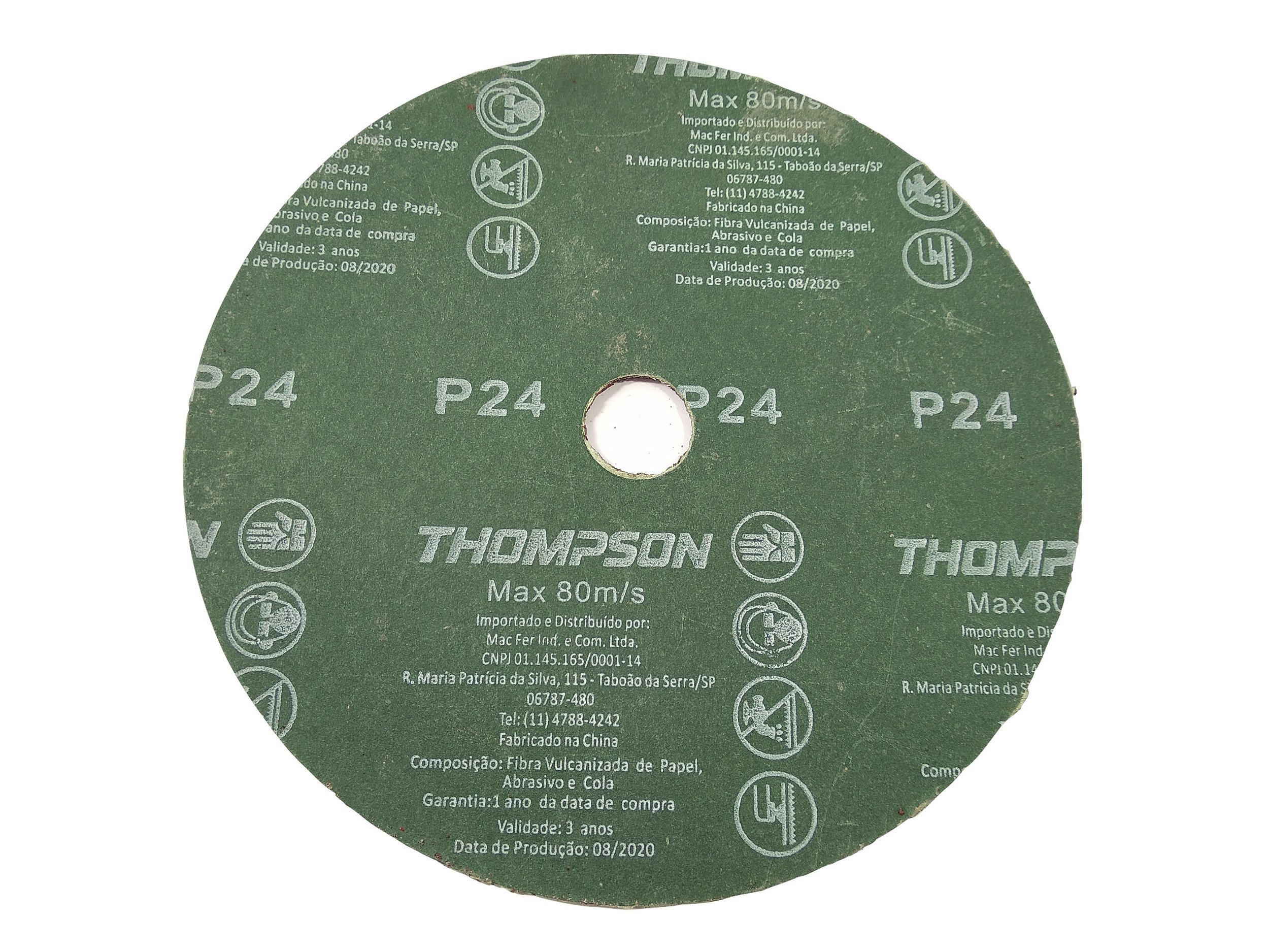 DISCO DE LIXAR MADEIRA 7 P24 THOMPSON - Mak Ferramentas e Peças
