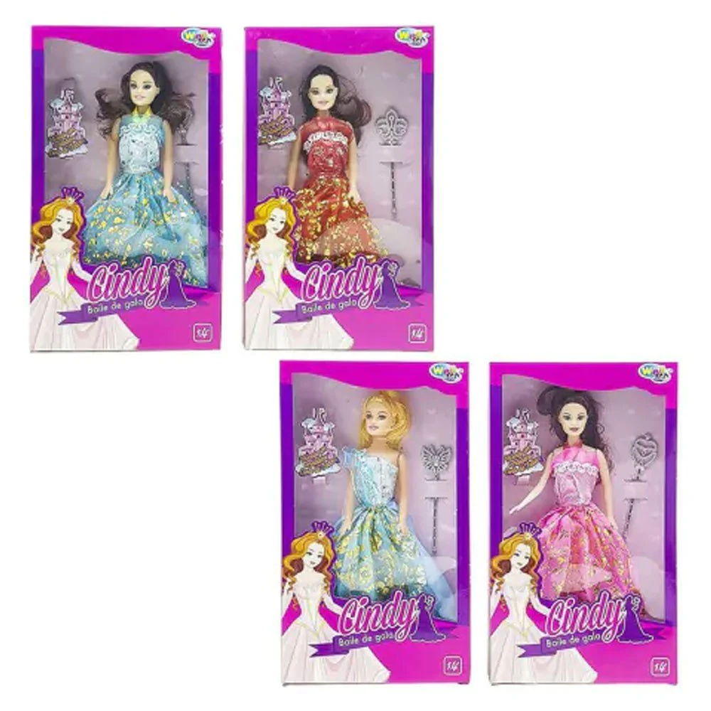 Boneca Princesa Cindy Baile de Gala com Acessório Kit com 03 WELLKIDS ...