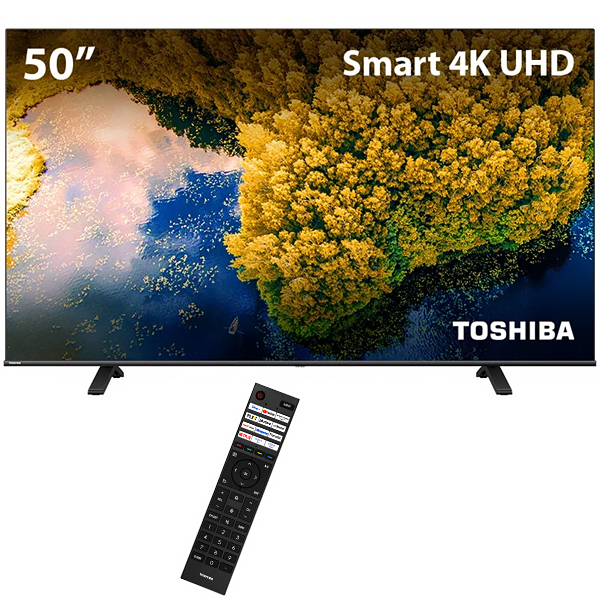 Smart TV DLED 50" TOSHIBA 4K Ultra HD WiFi Bluetooth Conversor Digital ...