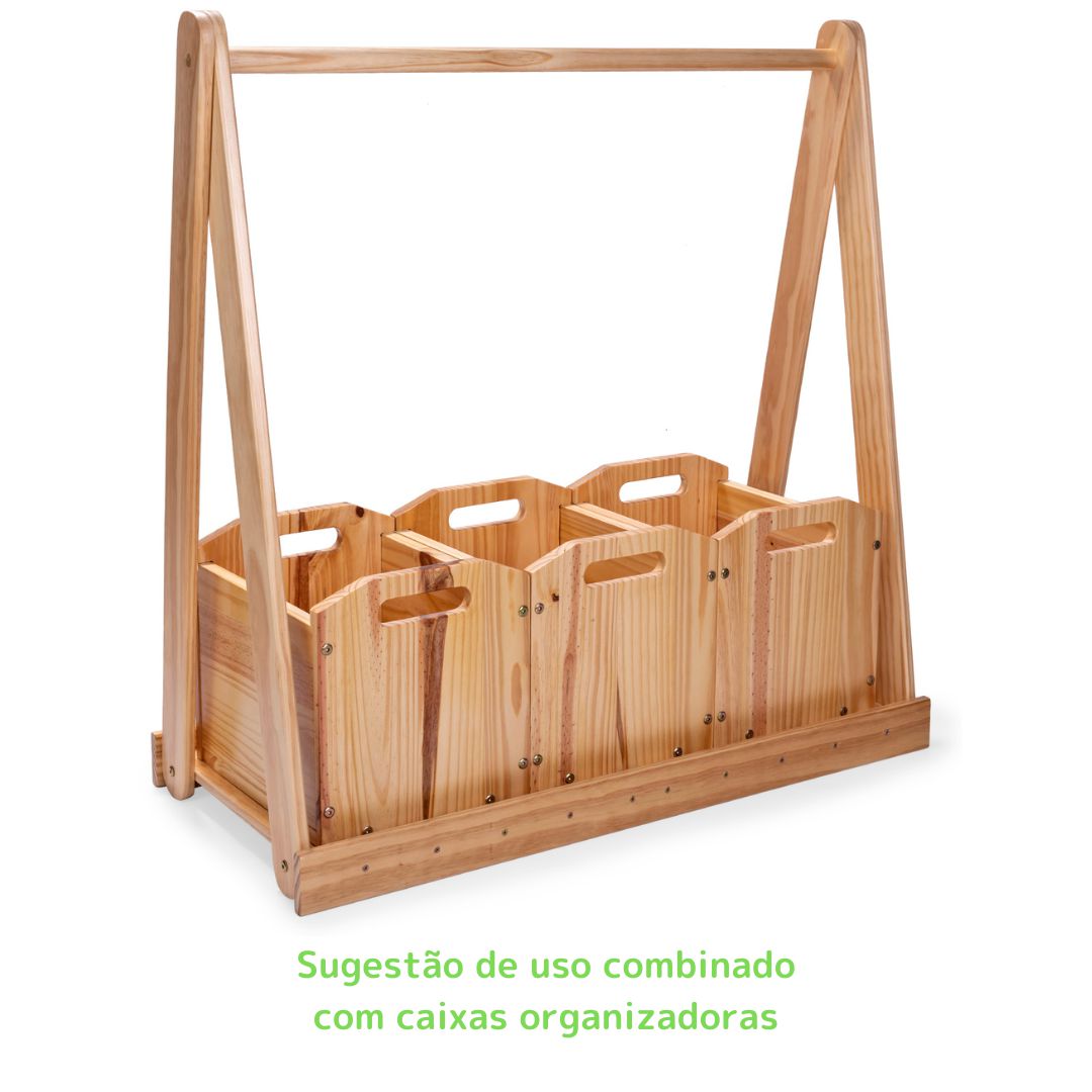 Arara Para Roupas Infantis - Natural Madeira de Brincar - Madeira de ...