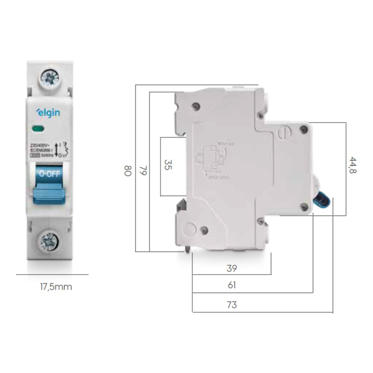Disjuntor Termomagnético 1 Polo 32A 3KA MCB Elgin | Proteção Segura ...