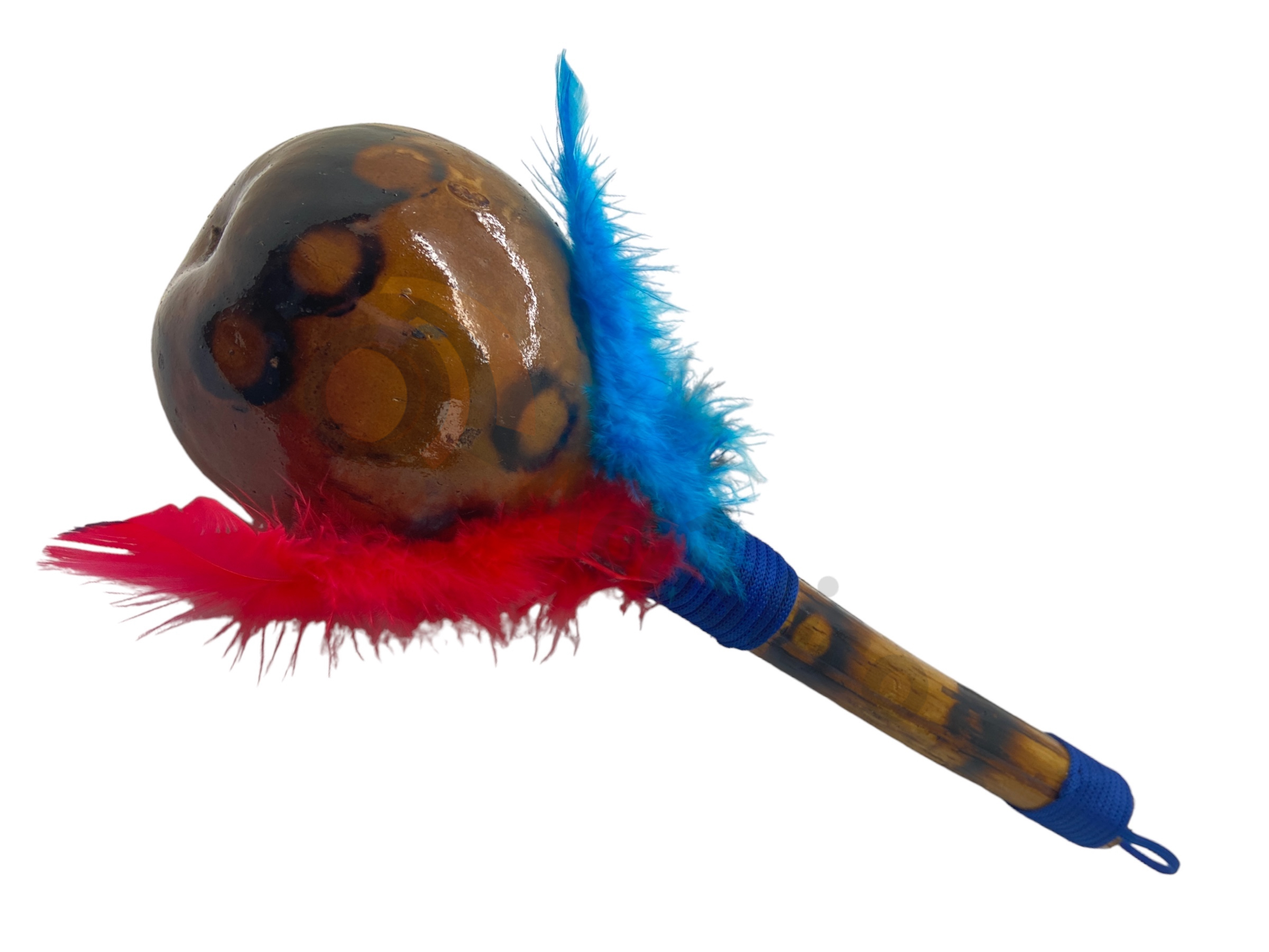 Maraca Chocalho Instrumento Indígenas Cabaça Com Penas - O Acústico ...