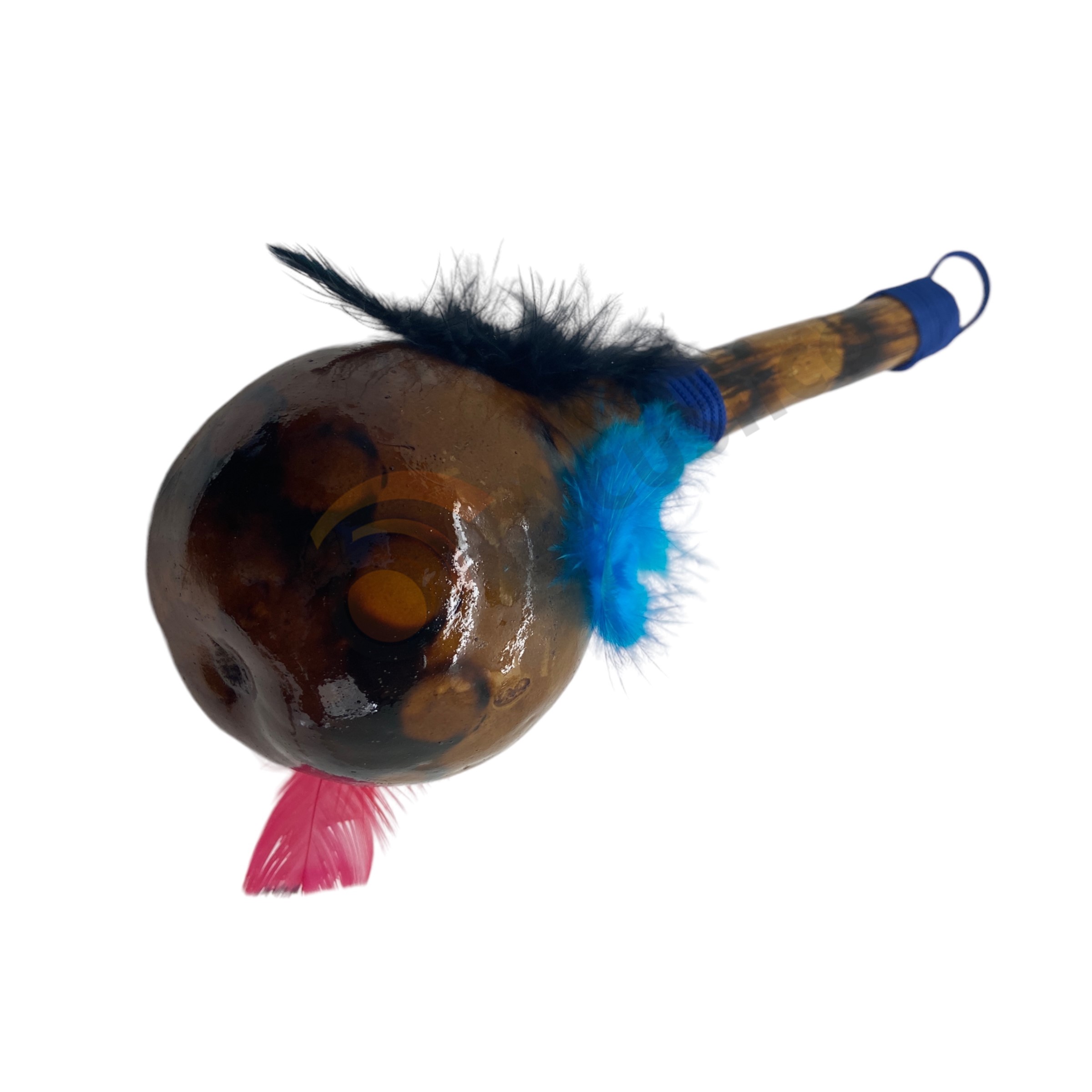 Maraca Chocalho Instrumento Indígenas Cabaça Com Penas - O Acústico ...