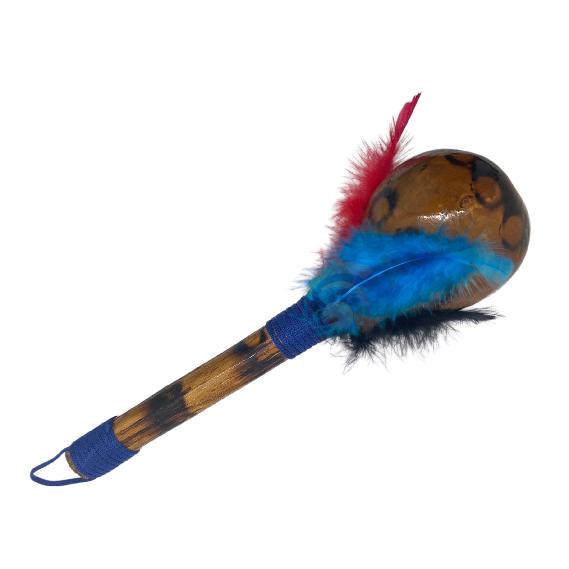 Maraca Chocalho Instrumento Indígenas Cabaça Com Penas - O Acústico ...