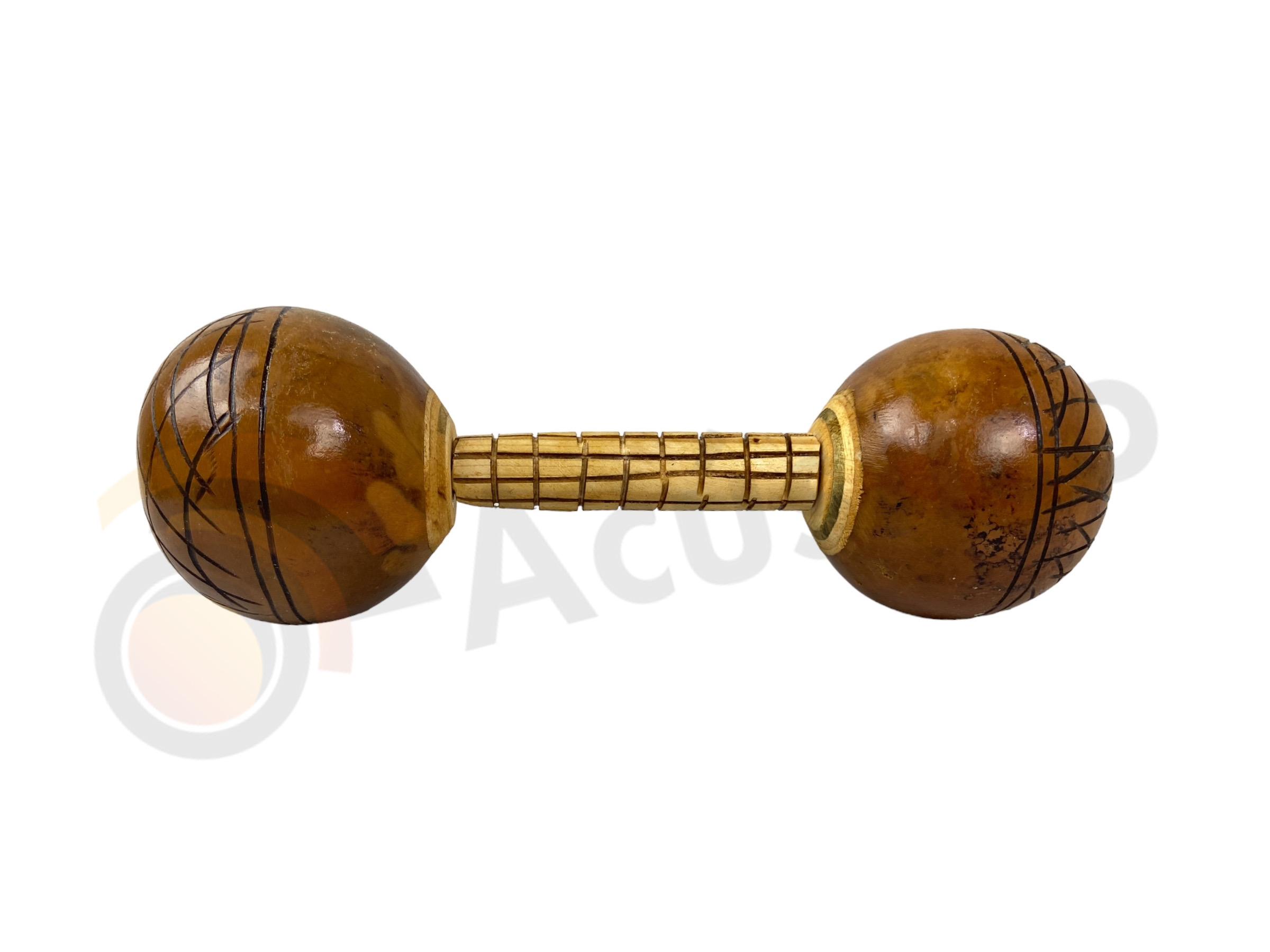 Ganza Duplo de Cabaça Maromba Artesanal Cor Natural - O Acústico ...