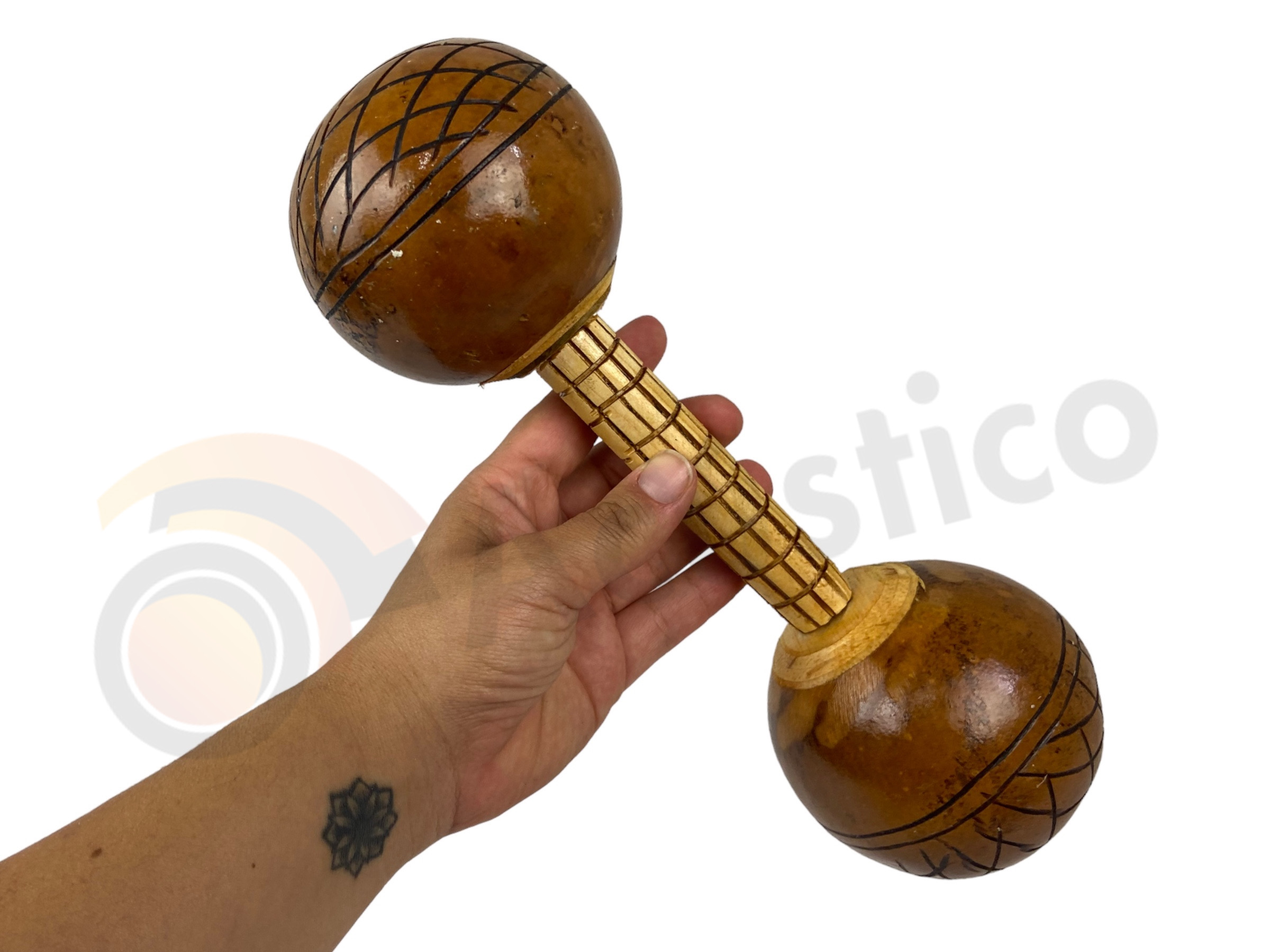 Ganza Duplo de Cabaça Maromba Artesanal Cor Natural - O Acústico ...